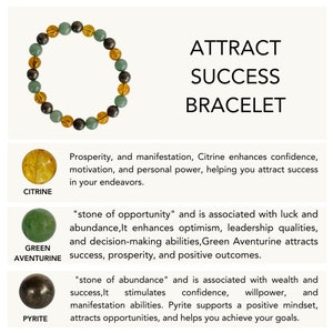 Attract SUCCESS Crystal Bracelet, Enhance Success Crystal Gemstones ...