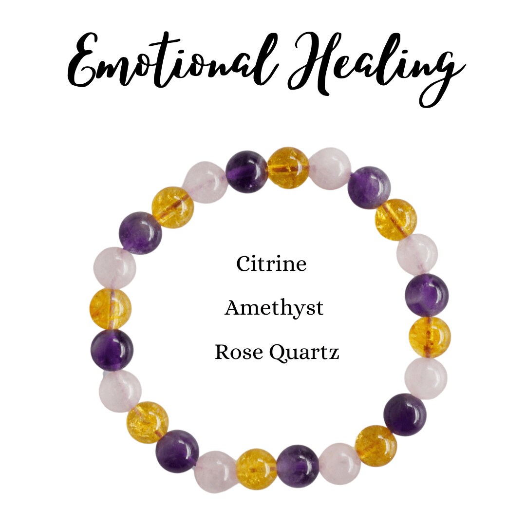 EMOTIONAL HEALING Crystal Bracelet, Emotional Eating Stones, Emotional ...