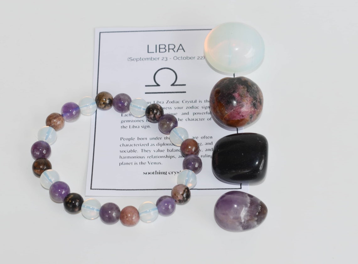 LIBRA Zodiac Crystals Set, Astrology Birthday Gift, Astrology Gift ...