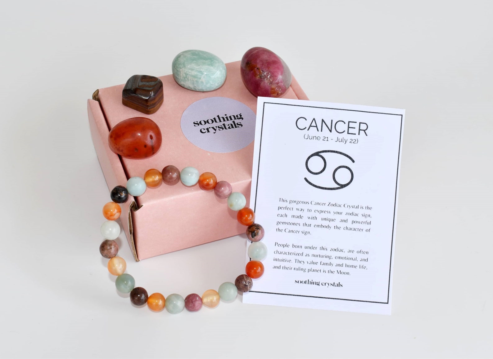 CANCER Zodiac Crystals Set, Astrology Birthday Gift, Astrology Gift ...
