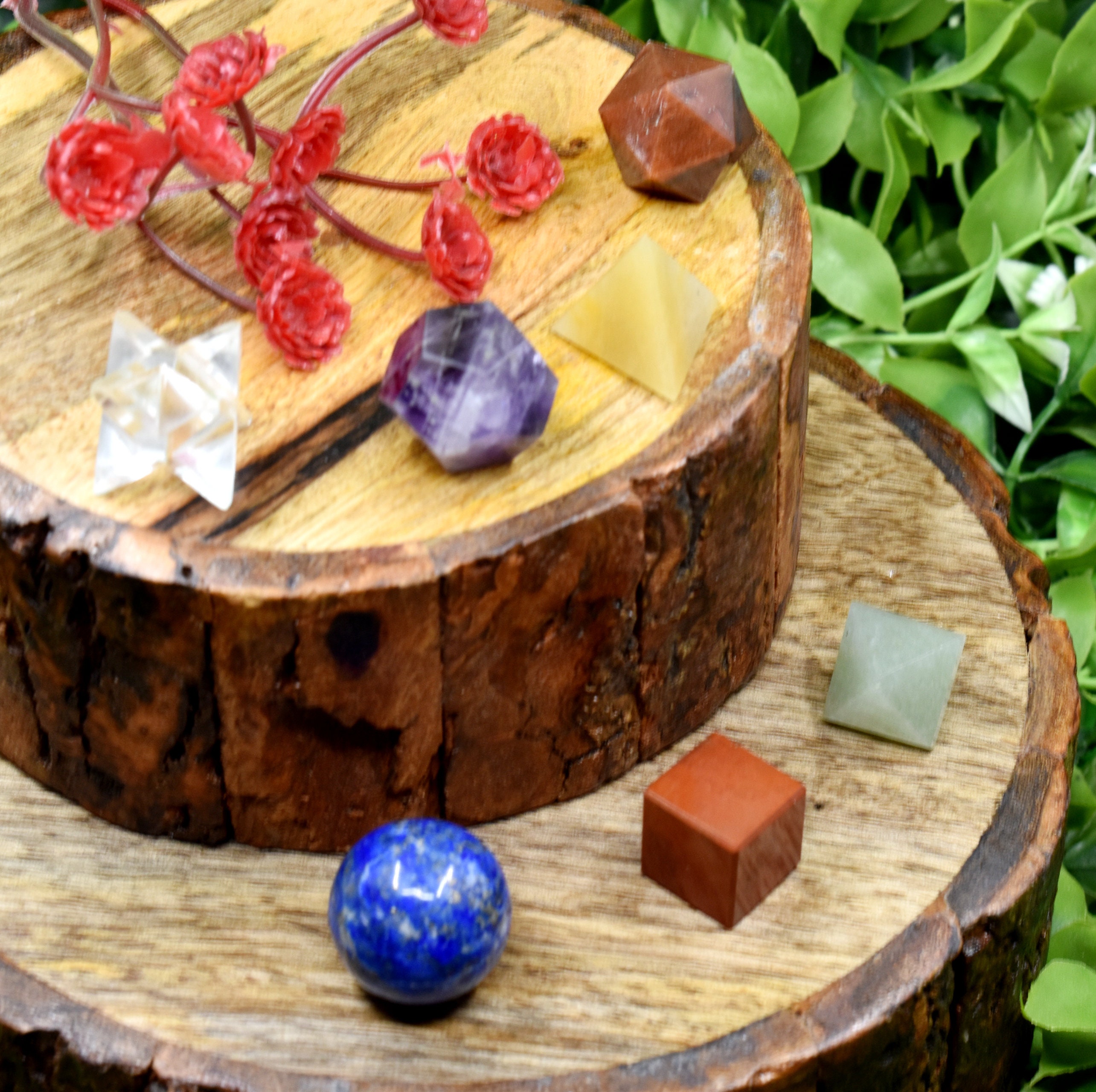 7 Pcs Chakra Platonic Solids Sacred Geometric Set Crystal - Etsy