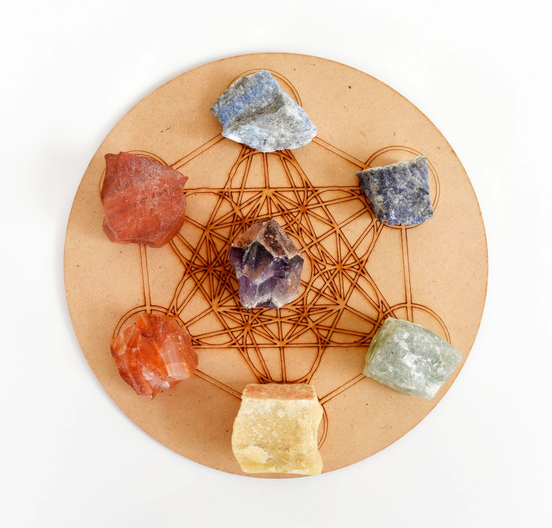 7 Chakra Crystal Rough Stone Set, Beginner's Collection Bulk Gemstone ...