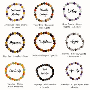 Developing POSITIVE MINDSET Crystal Bracelet, Positive Healing Bracelet ...