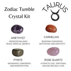 TAURUS Zodiac Crystals Set, Astrology Birthday Gift, Astrology Gift ...
