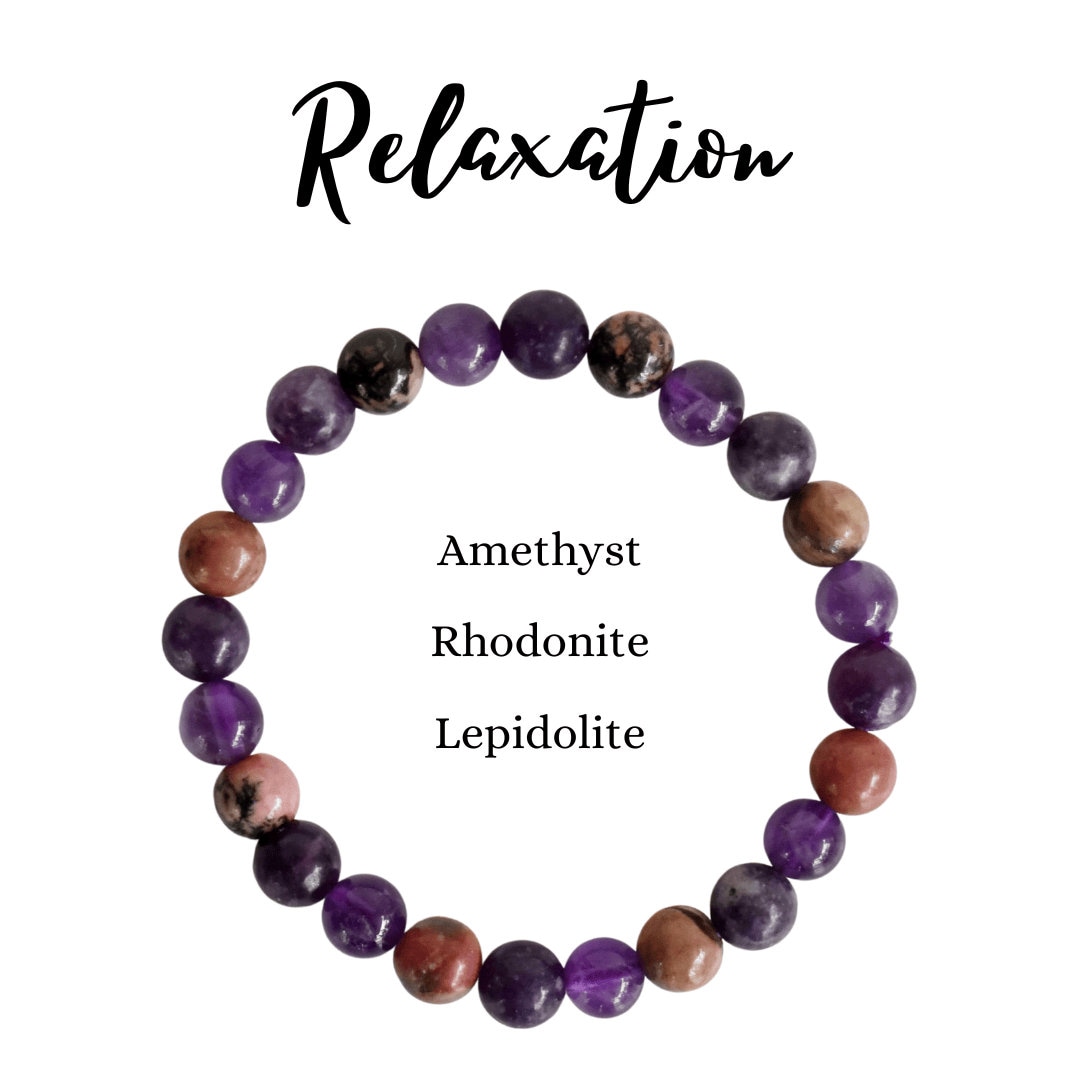 Brings RELAXATION Crystal Bracelet, Strength Beaded Bracelet, Crystal ...