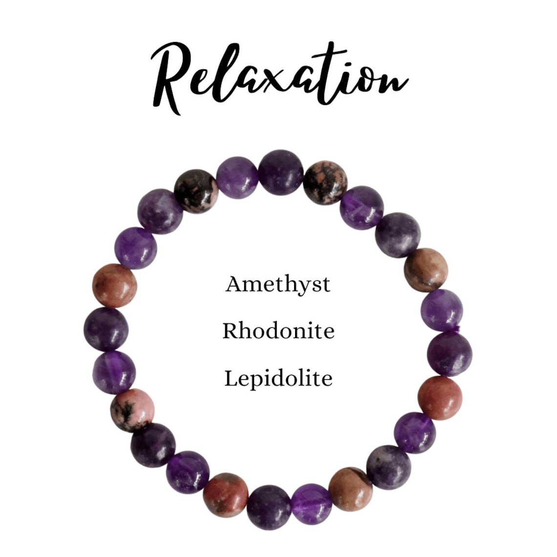 Brings RELAXATION Crystal Bracelet, Strength Beaded Bracelet, Crystal ...
