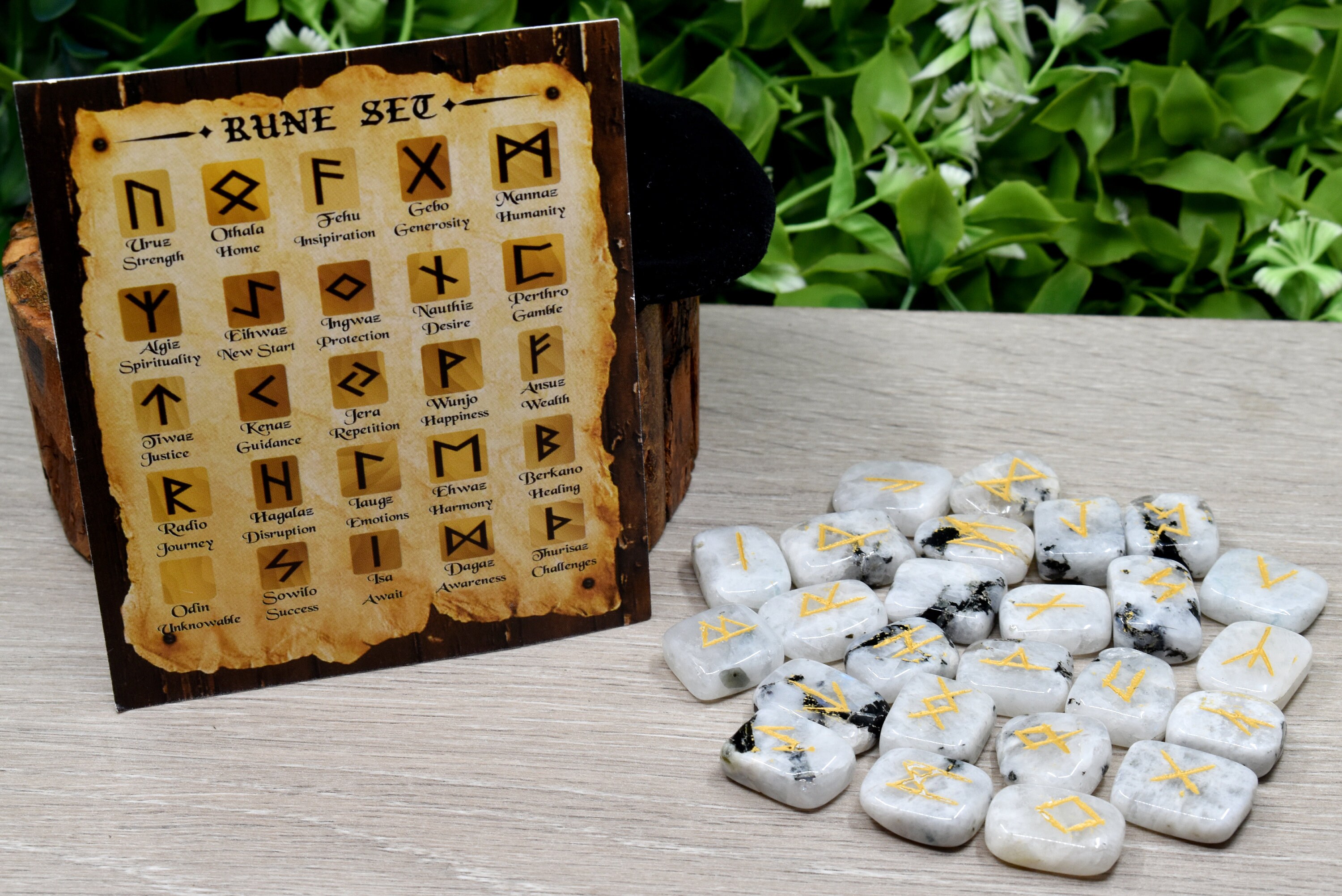 Rainbow Moonstone Rune Sets Elder Futhrak Rune Set Comes With - Etsy