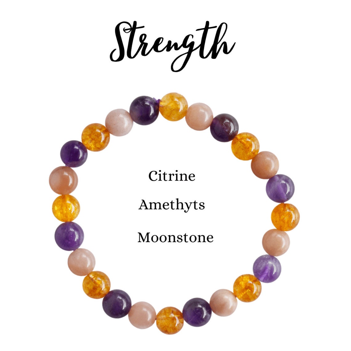 Enhances STRENGTH Crystal Bracelet, Strength Crystals, Strength Jewelry ...