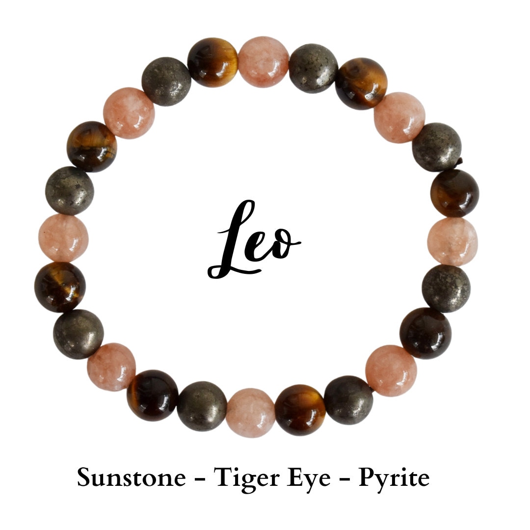 Leo Zodiac Crystals Leo Zodiac Sign Stone Bracelet Zodiac - Etsy