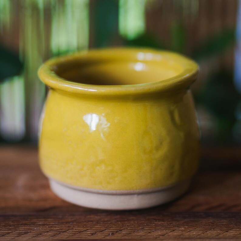 Mustard Yellow / Glazed Ceramic Planter / Small Succulent Pot / Pretty ...