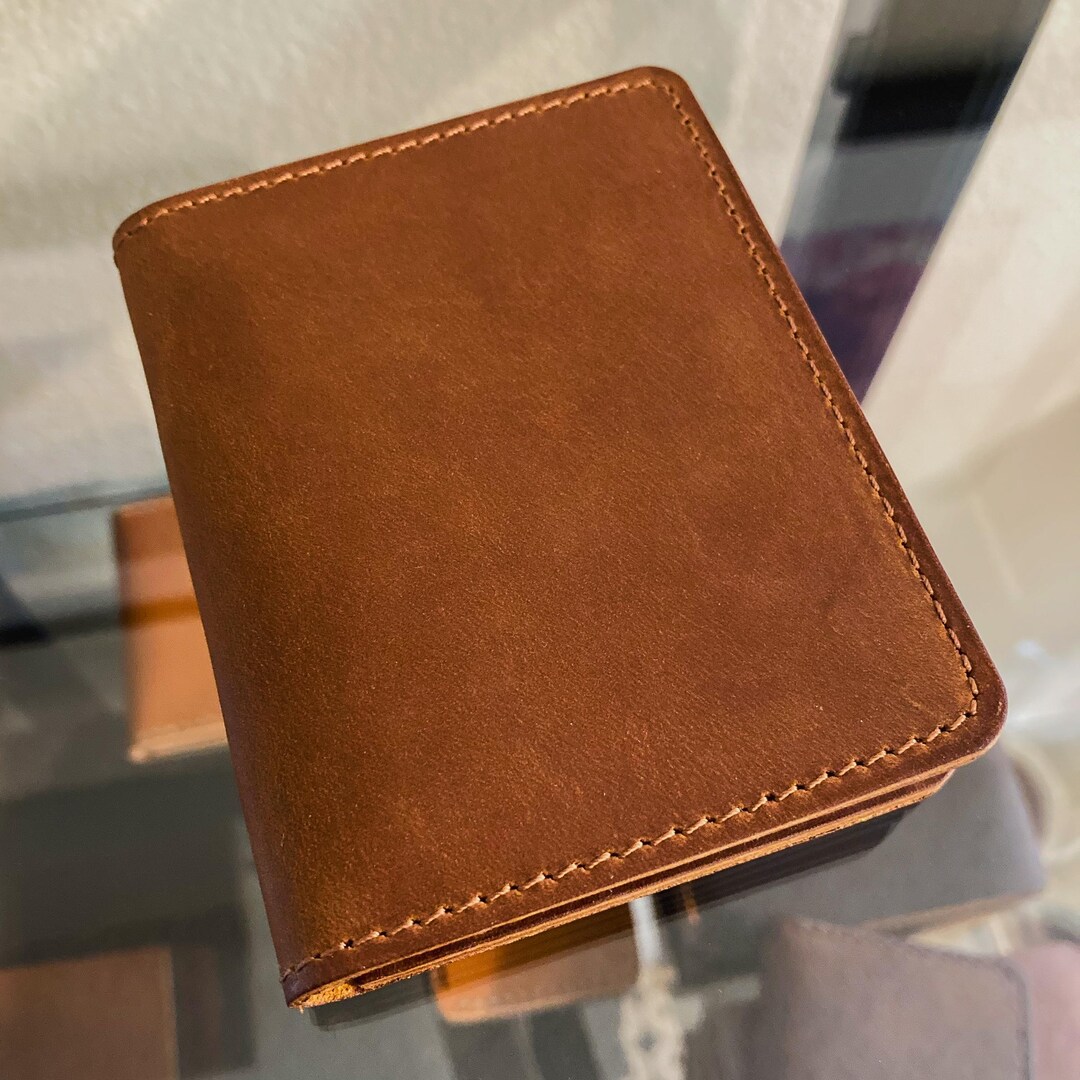 Rustic Tan / Minimalist Wallet / Full Grain Leather / Mens Bifold Card ...