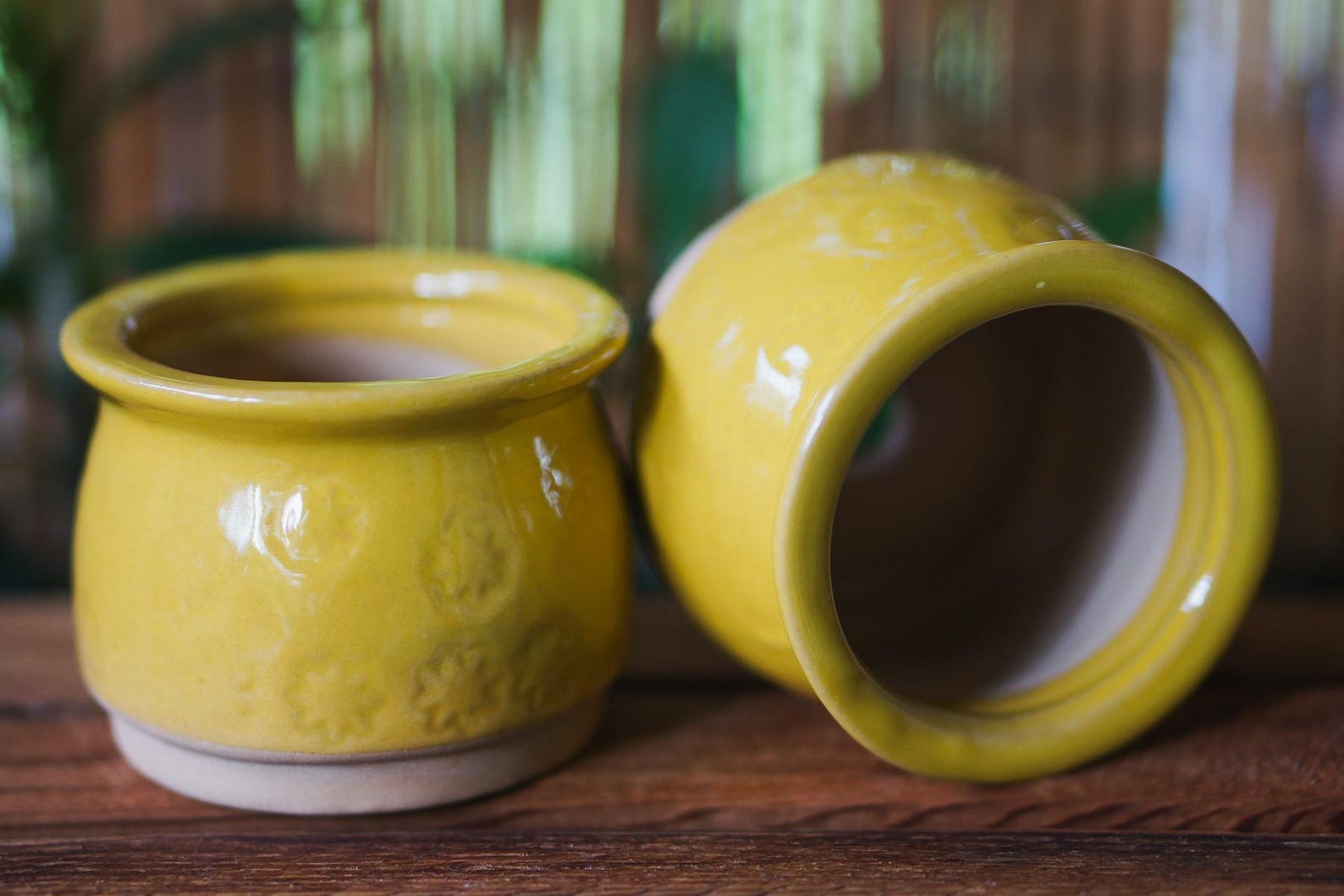 Mustard Yellow / Glazed Ceramic Planter / Small Succulent Pot / Pretty ...