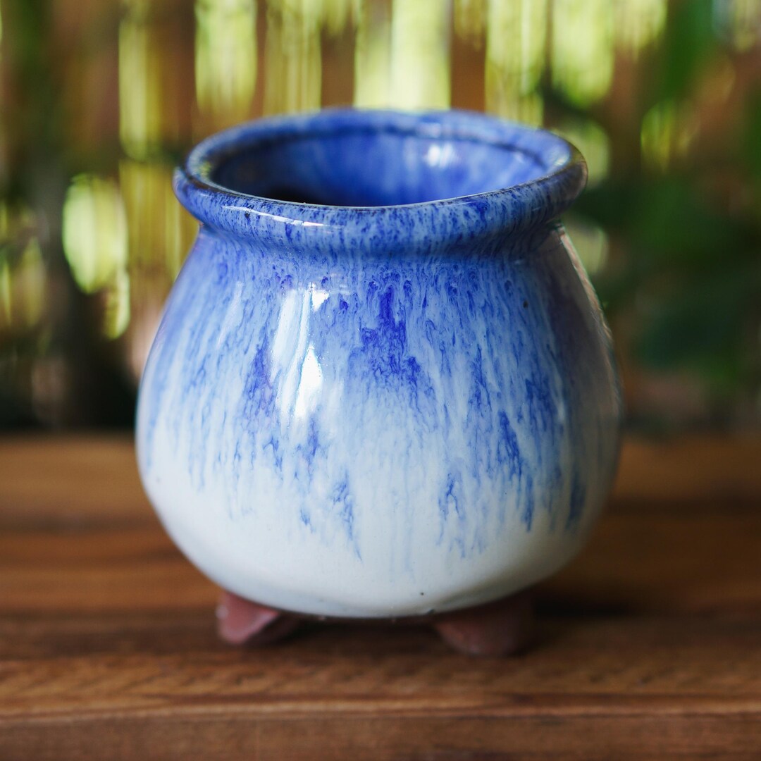 Ocean Blue / Glazed Ceramic Planter / Small Succulent Pot / Pretty ...