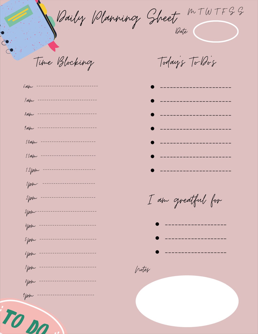 Digital Daily Planner Sheets - Etsy