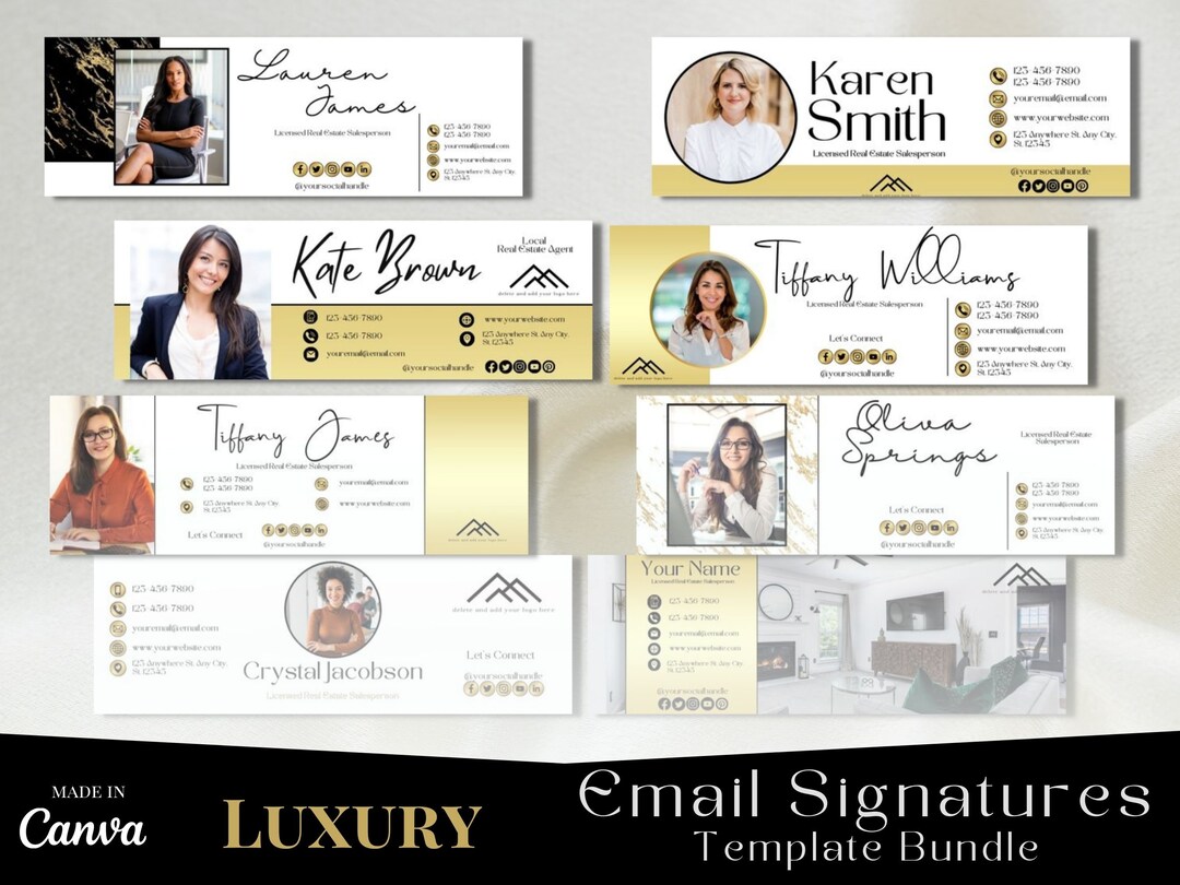 Luxury Real Estate Email Signature Template Bundle| Luxury Email ...