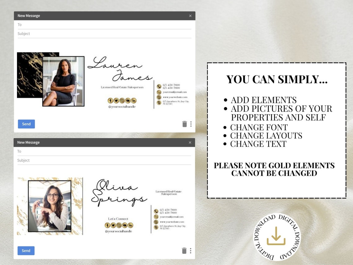 Luxury Real Estate Email Signature Template Bundle| Luxury Email ...