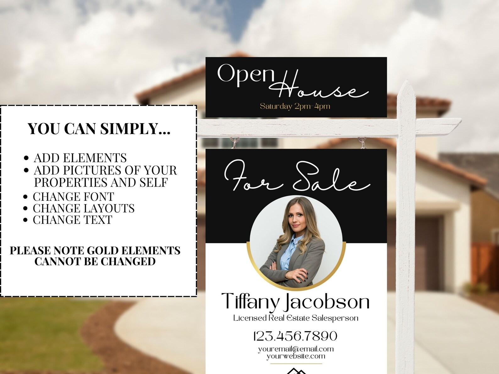 Luxury Real Estate Sign Template | Real Estate Sign and Riders Template ...