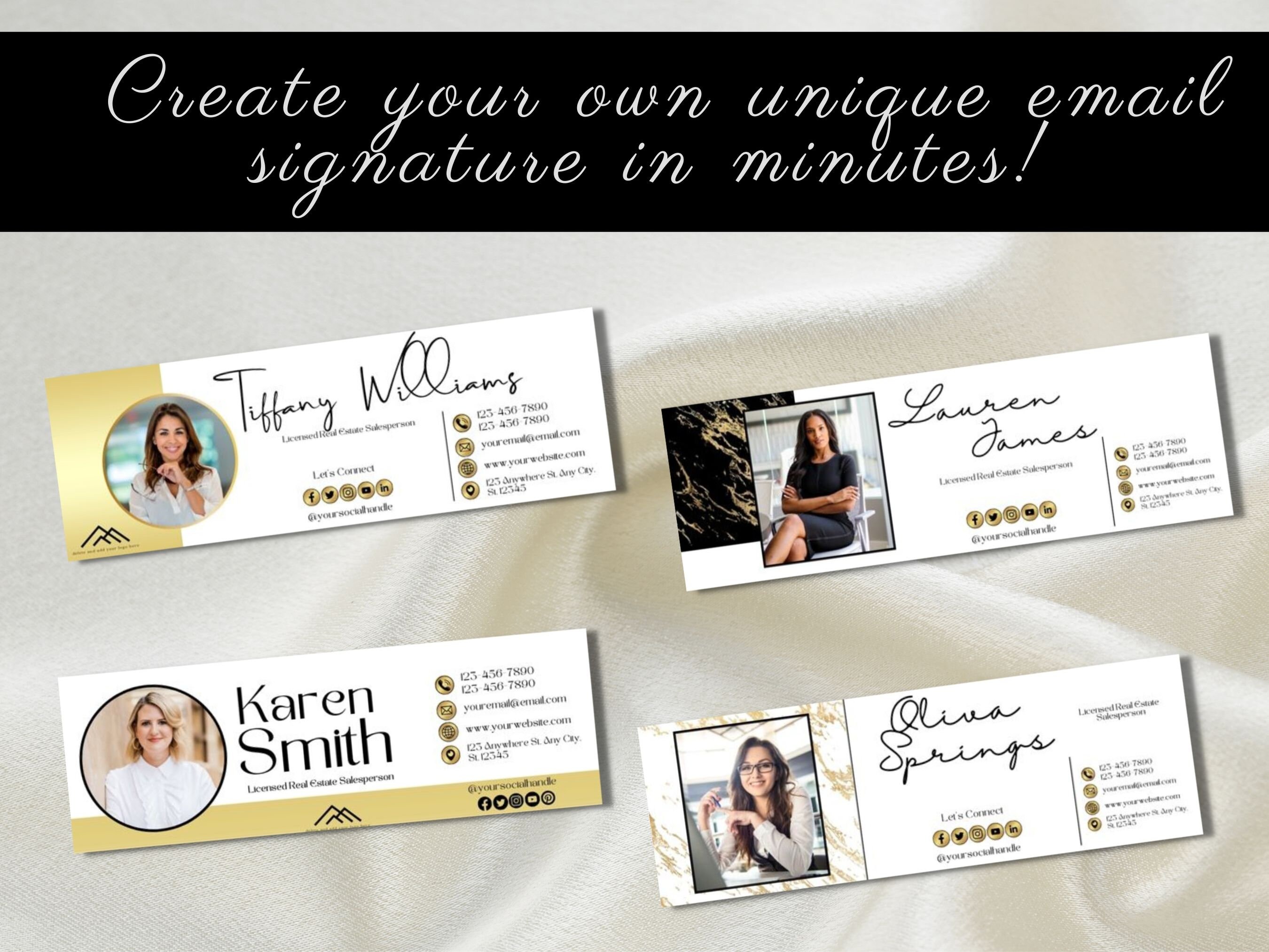 Luxury Real Estate Email Signature Template Bundle| Luxury Email ...