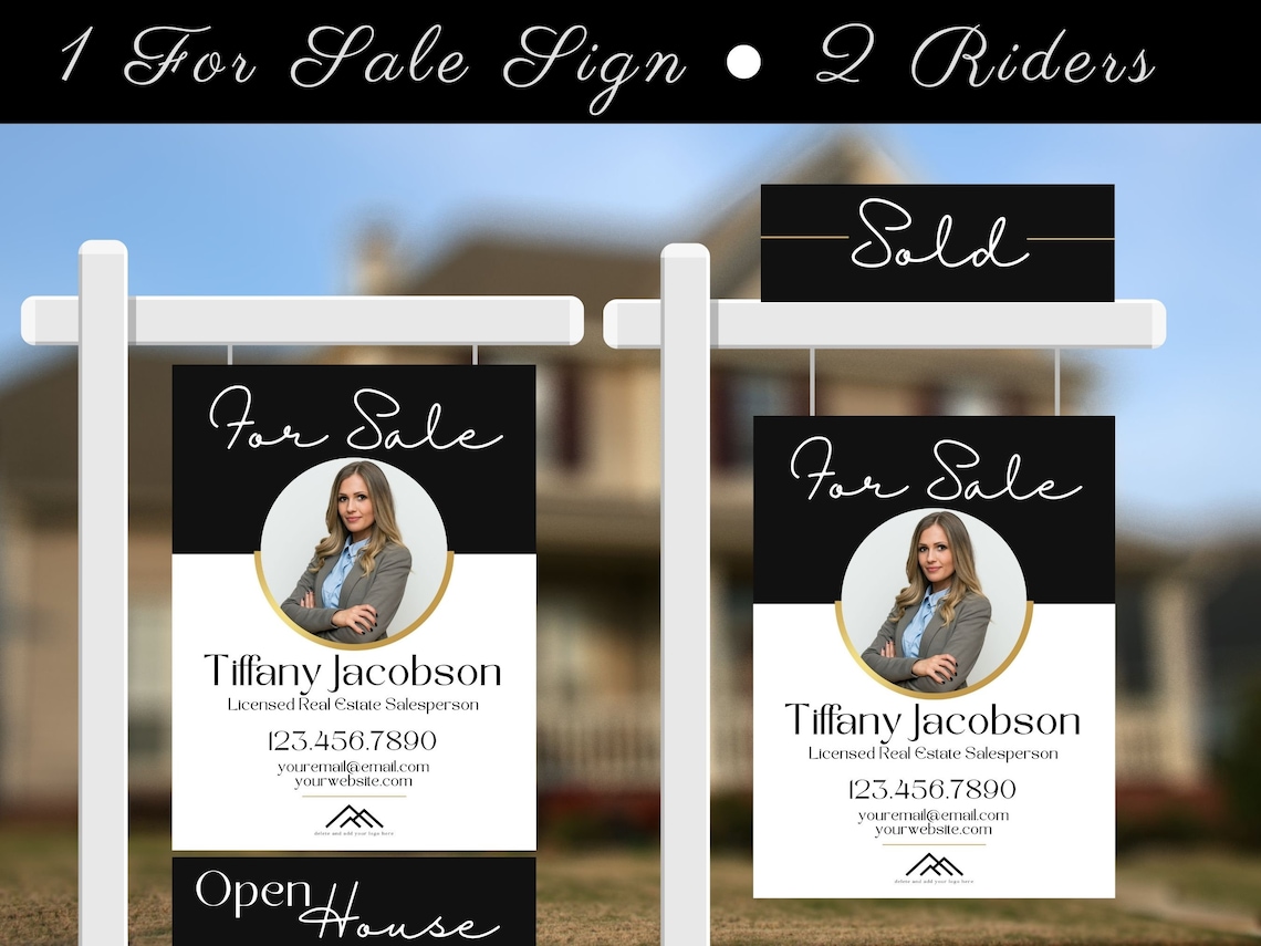 Luxury Real Estate Sign Template | Real Estate Sign and Riders Template ...