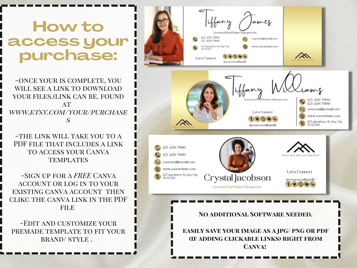Luxury Real Estate Email Signature Template Bundle| Luxury Email ...