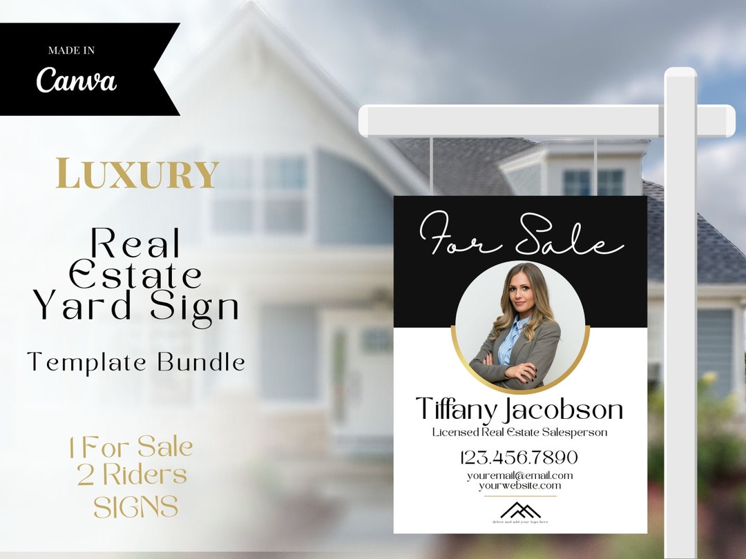 Luxury Real Estate Sign Template | Real Estate Sign and Riders Template ...