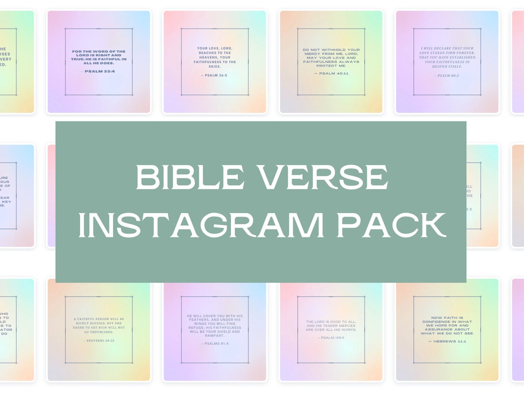 30 Instagram Bible Verses, Colorful Canva Template Instant Download - Etsy