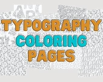 Typography Coloring - Etsy