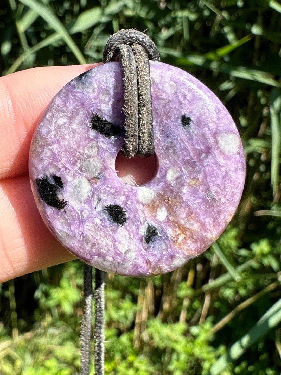 Genuine Charoite Donut Pi Disk Chakra Spirituality Meditation Energetic ...