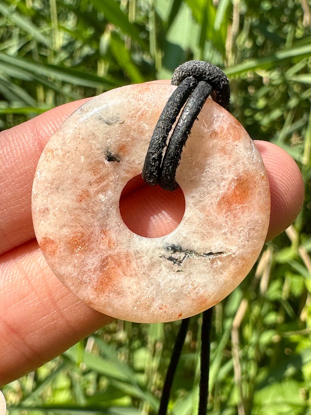 Genuine Sunstone Donut Pi Disk Spirituality Meditation Chakra - Etsy