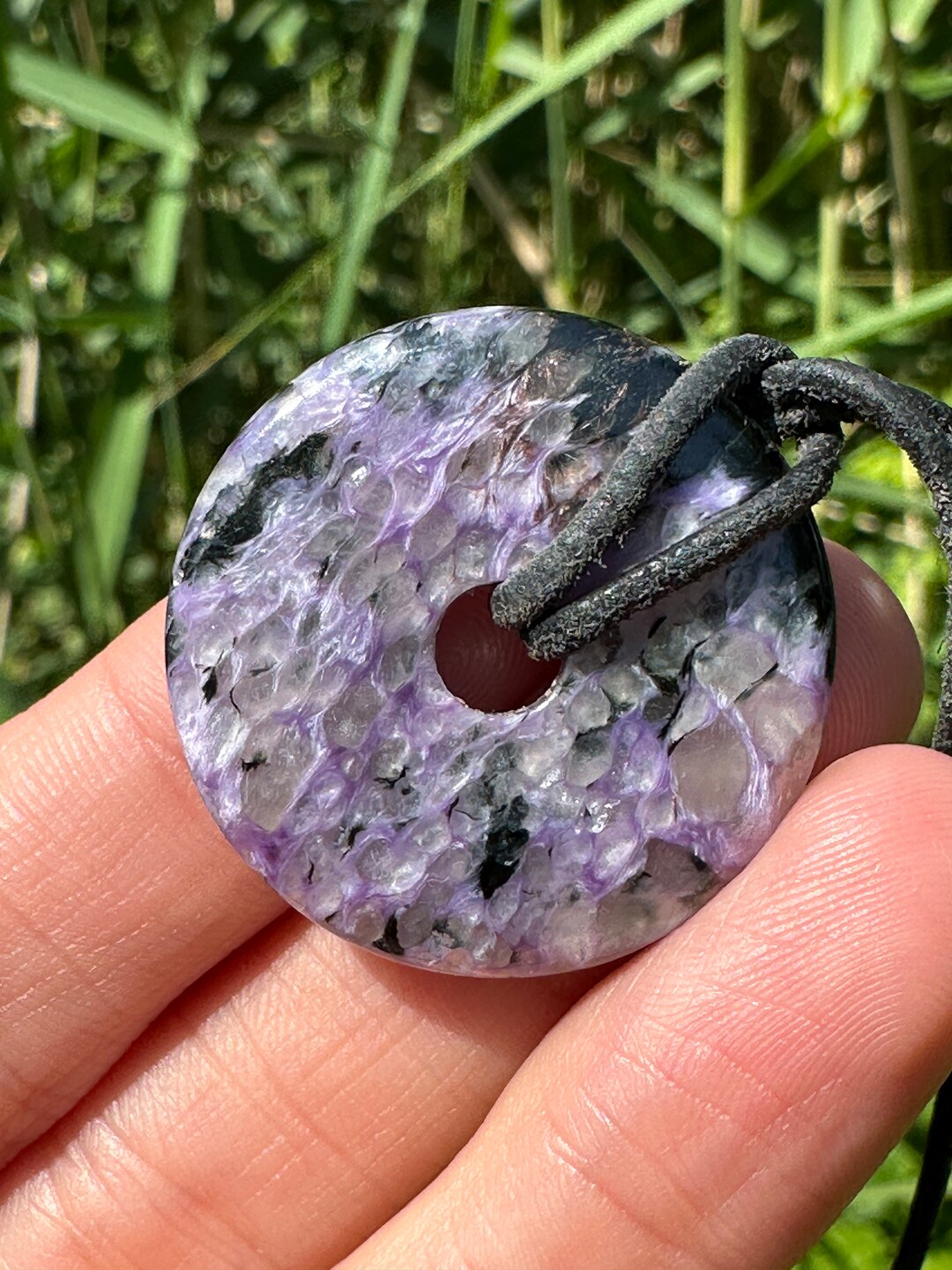Genuine Charoite Donut | Pi Disk | Chakra | Spirituality | Meditation ...