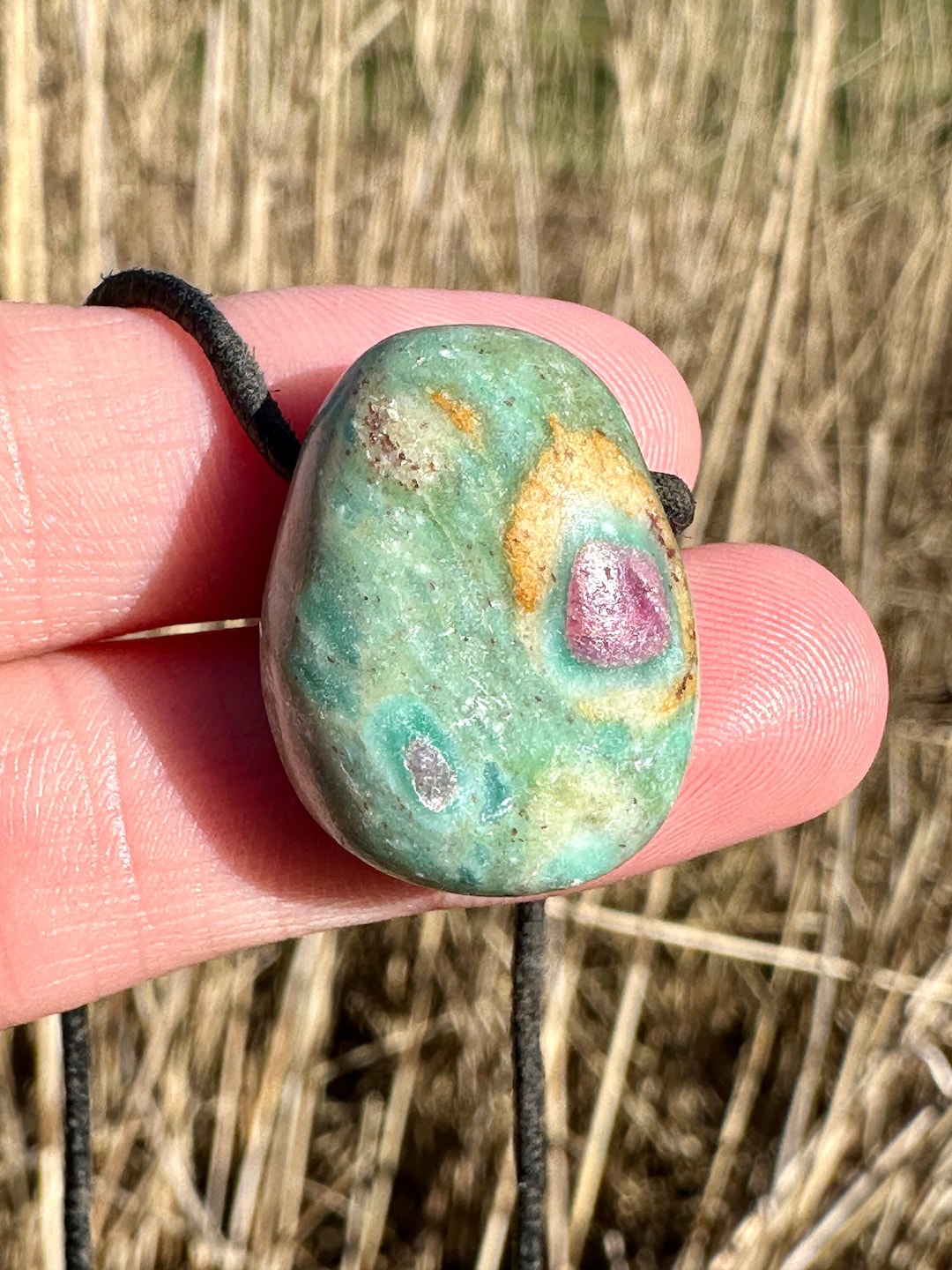 Delicate Ruby in Fuchsite Pendant Tumbled Stone Drilled Spirituality ...