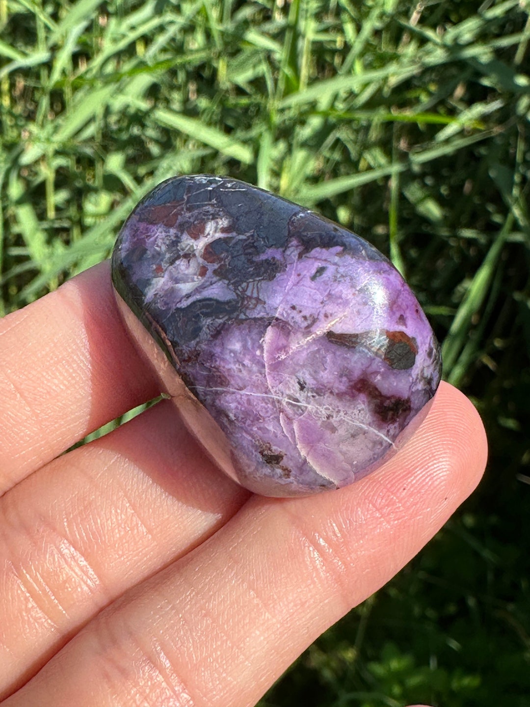 Dark Sugilite Palm Stone From the Famous Wessels Mine - Etsy UK