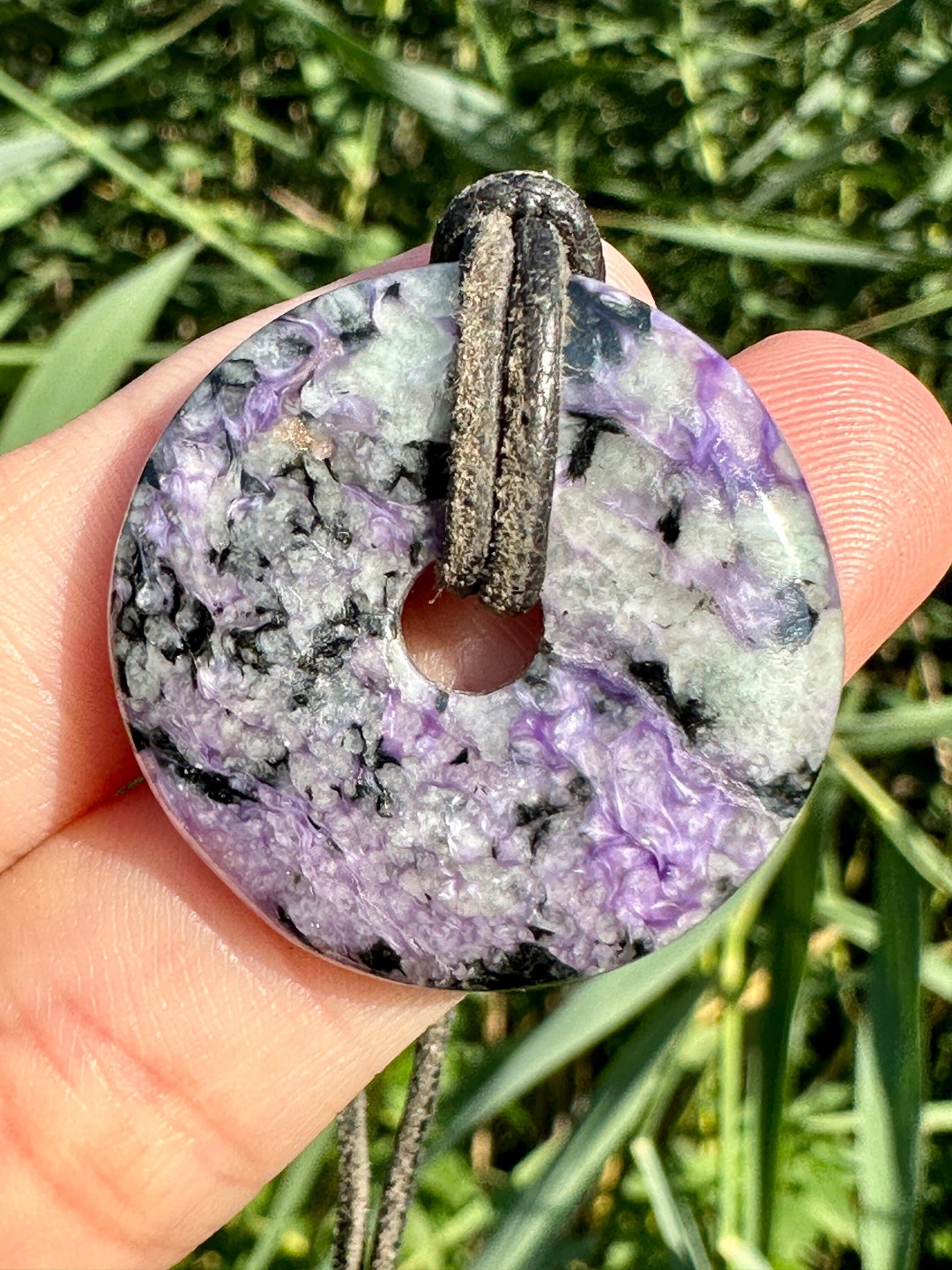 Echter Charoit Donut Pi-scheibe Heilstein Chakra - Etsy
