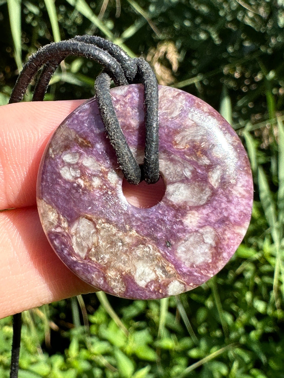 Genuine Charoite Donut Pi Disk Chakra Spirituality Meditation - Etsy