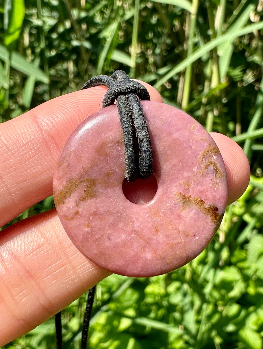 Genuine Rhodonite Donut Trailer Pi Disk Meditation Spirituality - Etsy