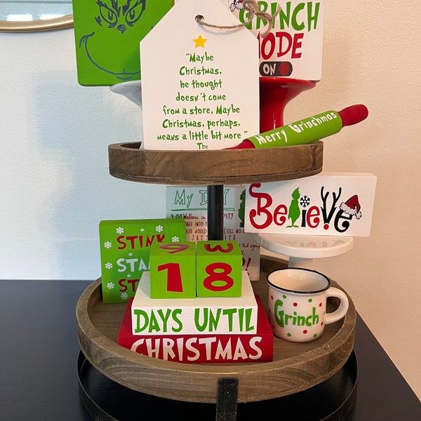 Grinch Tier Tray Decor - Etsy