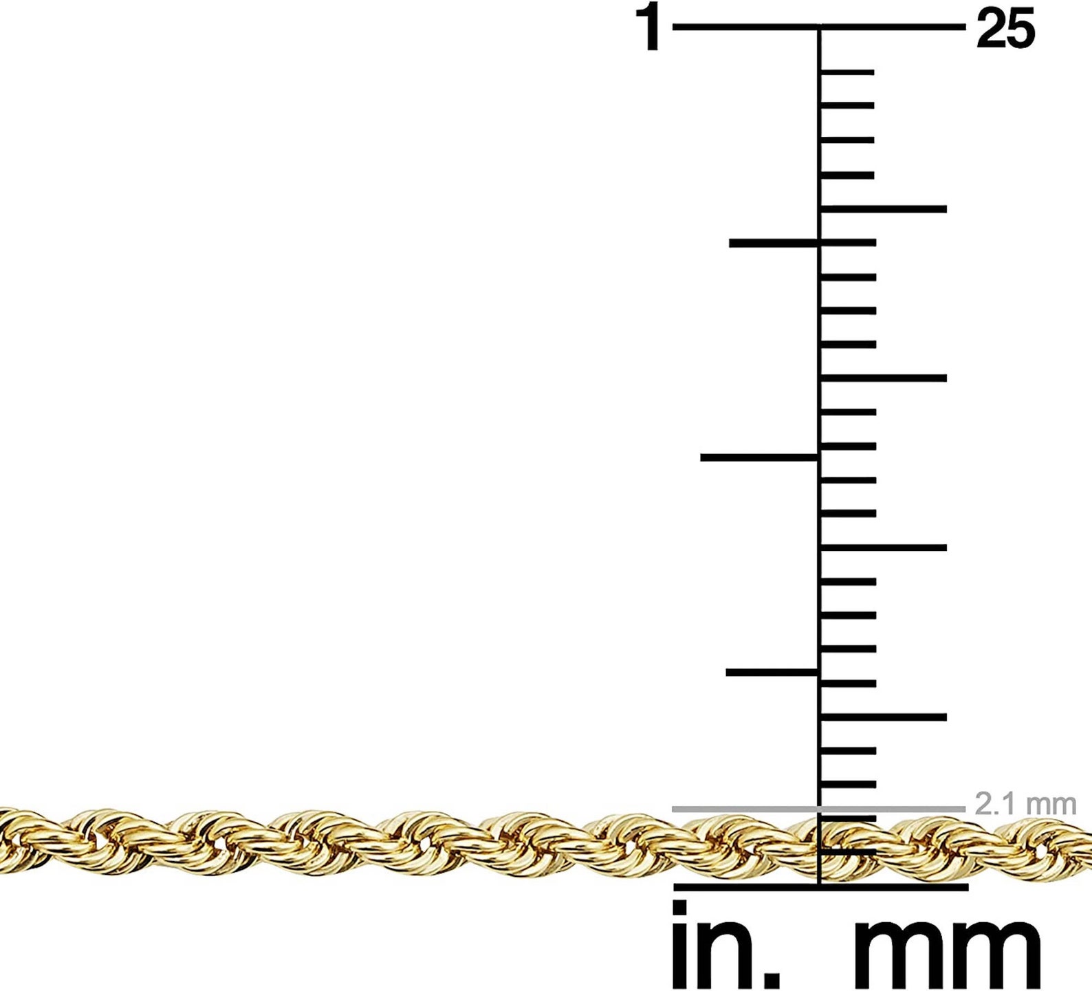 2mm 24k Rope Gold Chain Necklace for Men and Women Hip Hop Miami Cuban ...