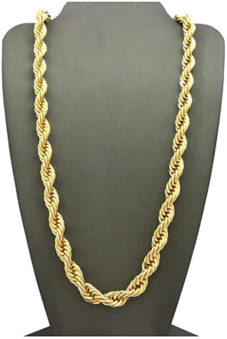 7mm 24K Rope Chain, Hip Hop Chain, Cuban Link Chain, Hip Hop Necklace ...