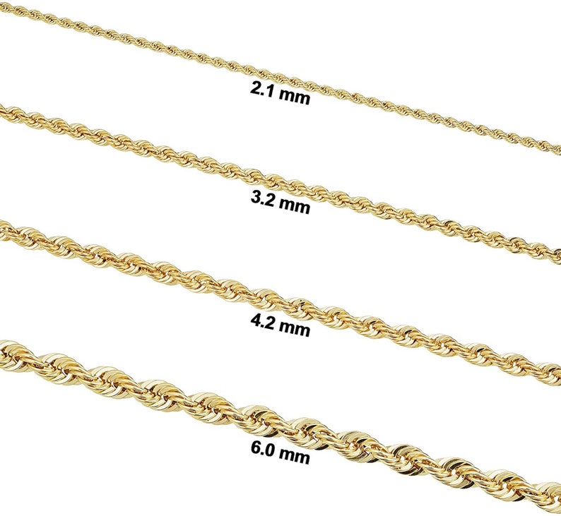 2mm 24k Rope Gold Chain Necklace for Men and Women Hip Hop Miami Cuban ...