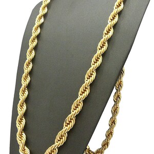 7mm 24K Rope Chain, Hip Hop Chain, Cuban Link Chain, Hip Hop Necklace ...