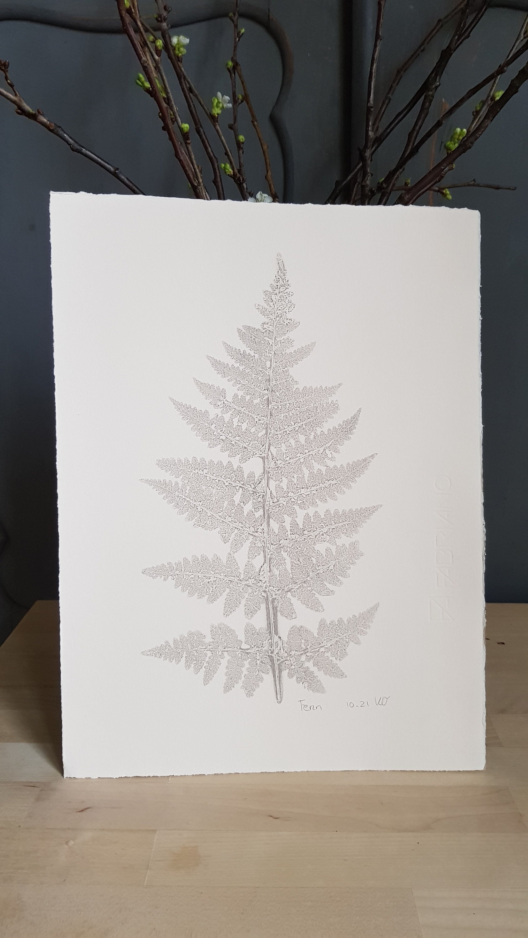 Monoprint Fern - Etsy