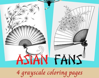 Hand Fan Coloring Page