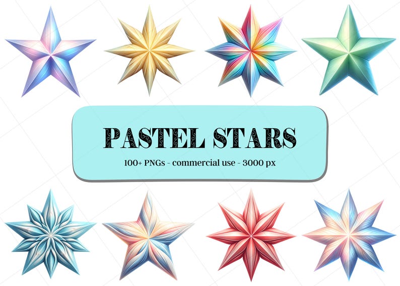 100+ Pastel Stars Clipart | Commercial Use - Etsy Australia