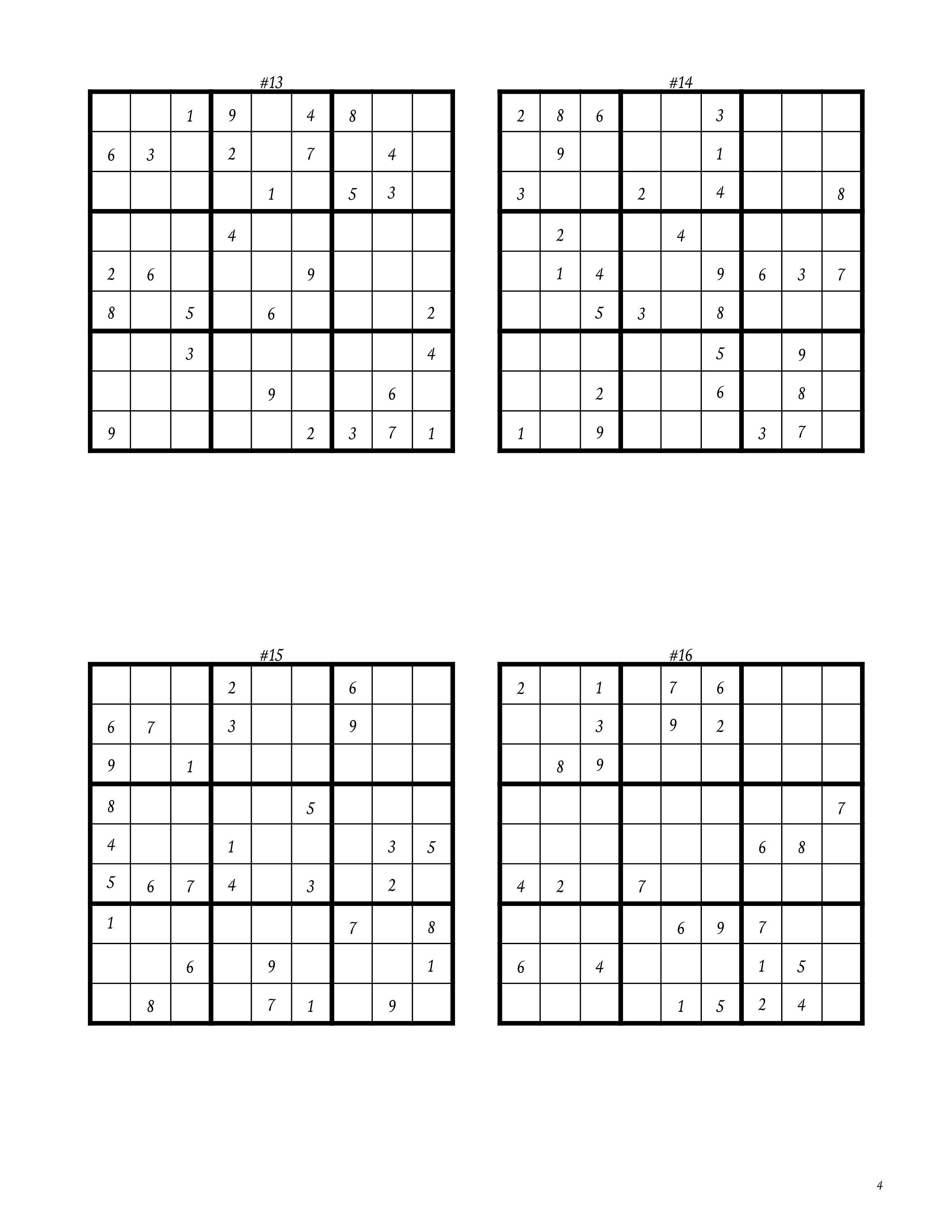 SUDOKU Normal 200 Sudoku With Solutions 9x9 / Printable - Etsy