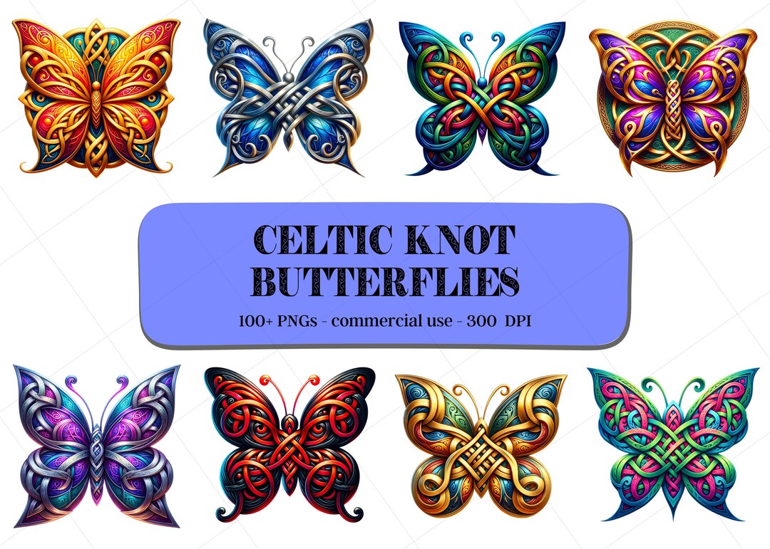 100+ Celtic Knot Butterfly Clipart, Colorful Butterflies Clipart ...