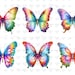 15 Rainbow Butterflies Clipart Set3 | Instant Download | Commercial Use ...