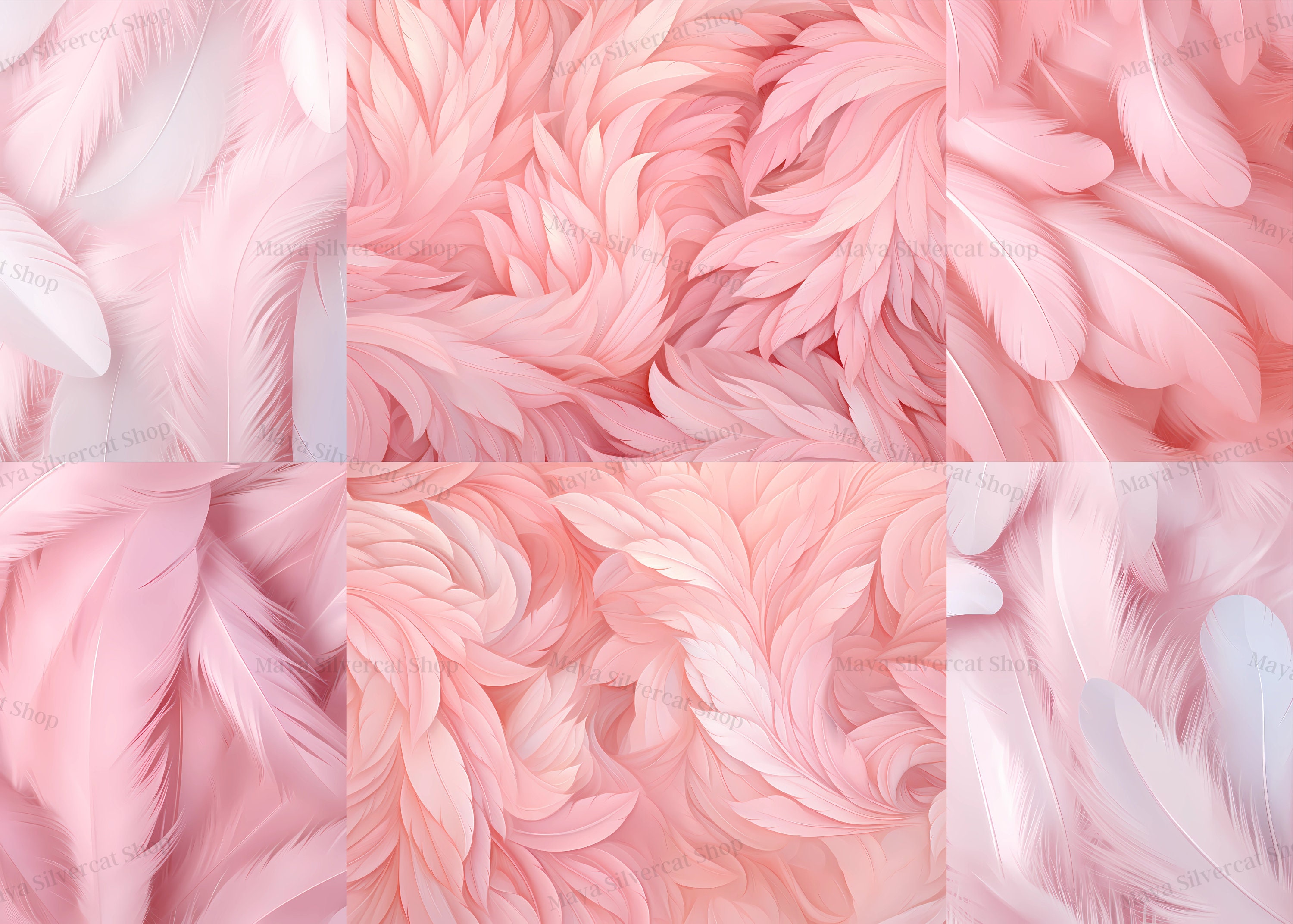 64 Pink Feather Backgrounds Set1 / Instant Download / Comercial Use - Etsy