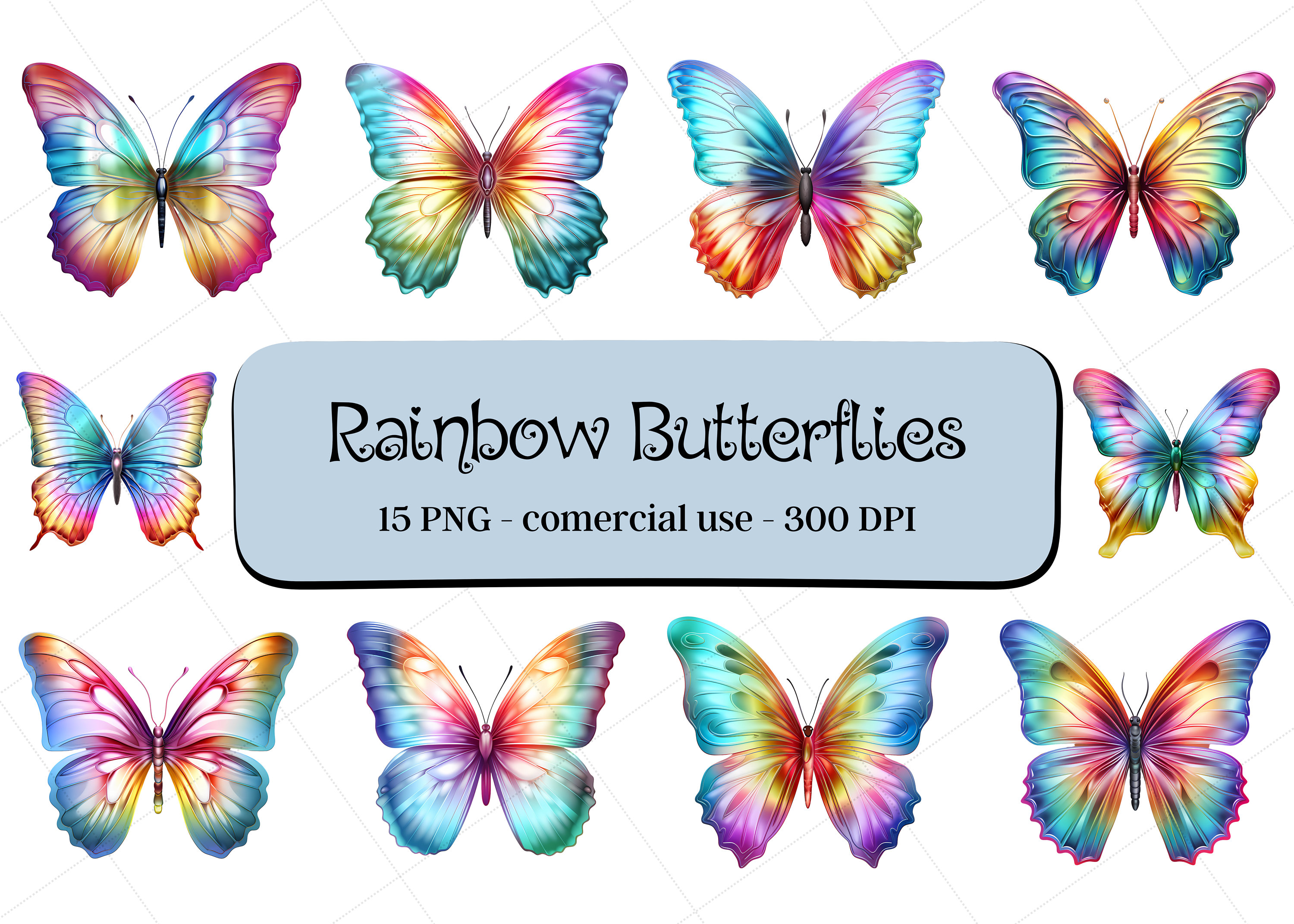 Rainbow Butterfly Clipart