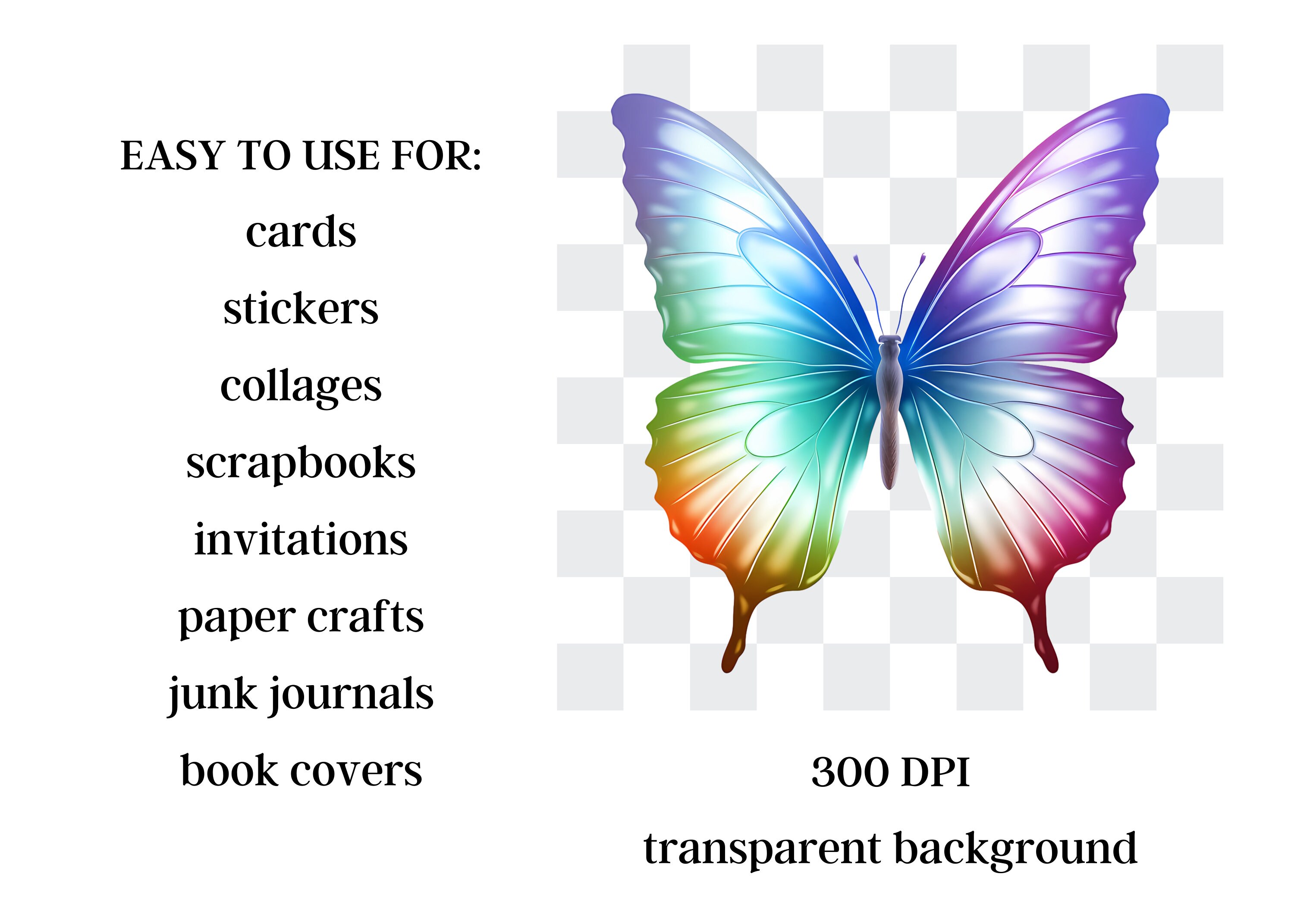 15 Rainbow Butterflies Clipart Set2 / Instant Download / - Etsy