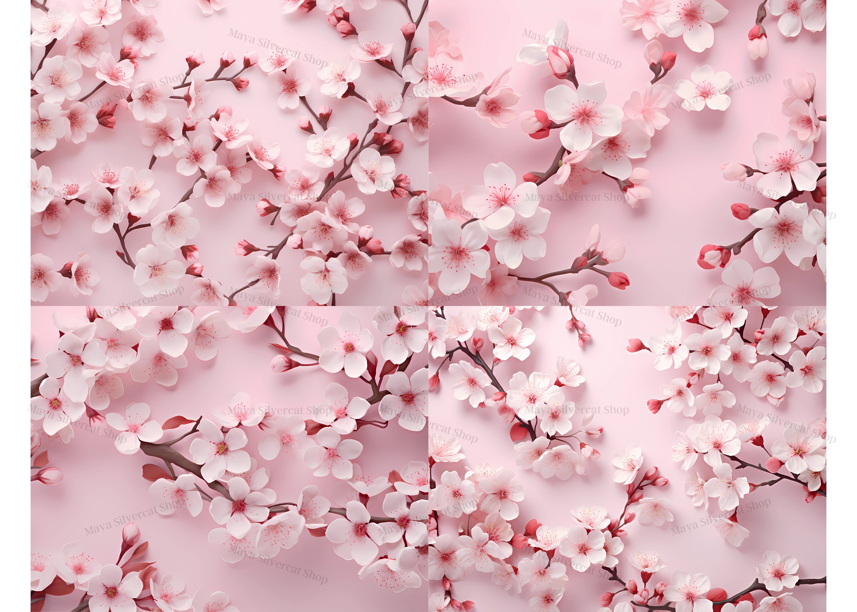 25 Cherry Blossoms Backgrounds Set2 / Instant Download / Comercial Use ...